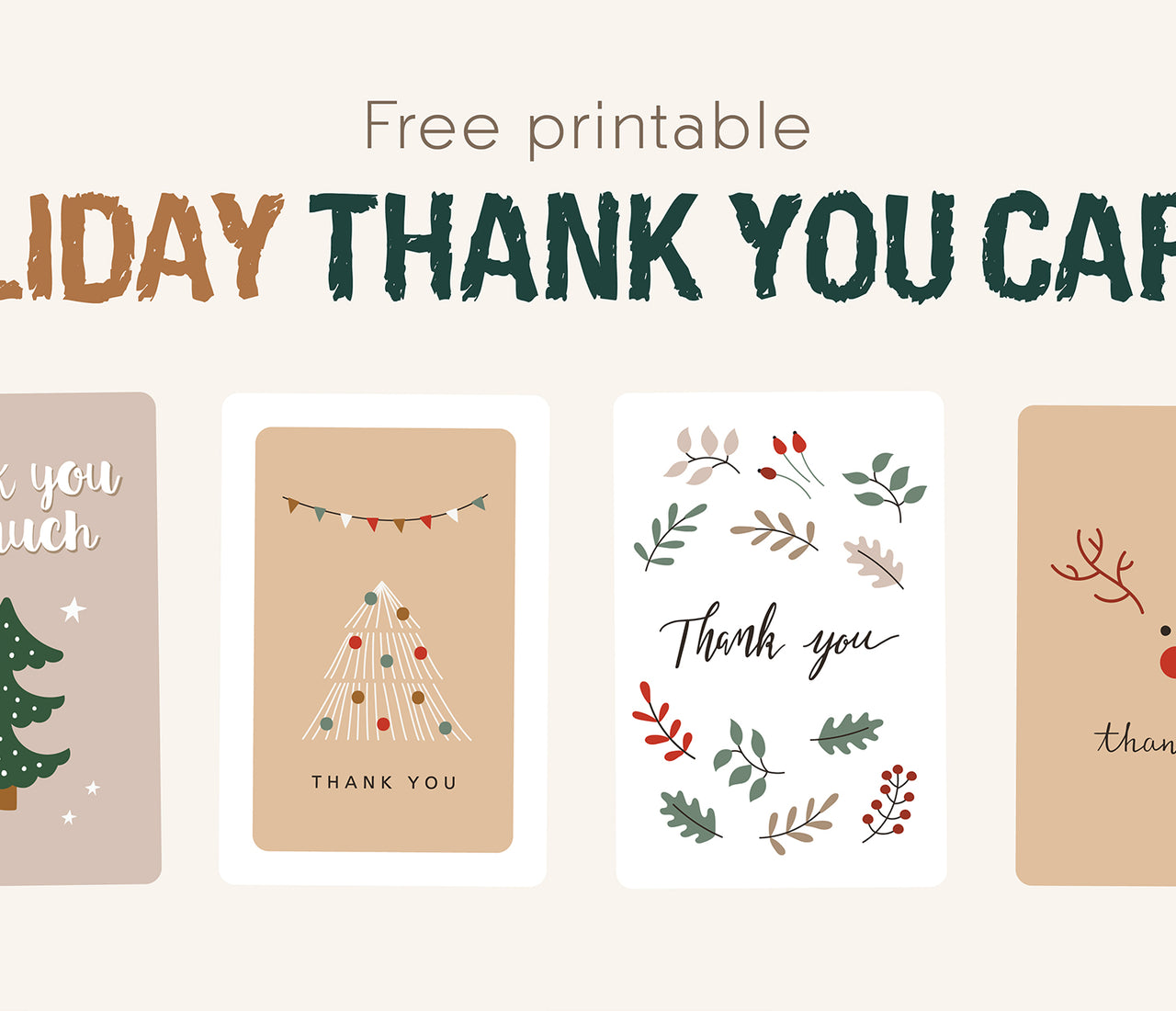 Free Printable Holiday Thank You Cards – impack.co